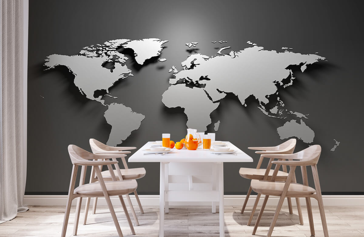 3D World map black - Wallpaper