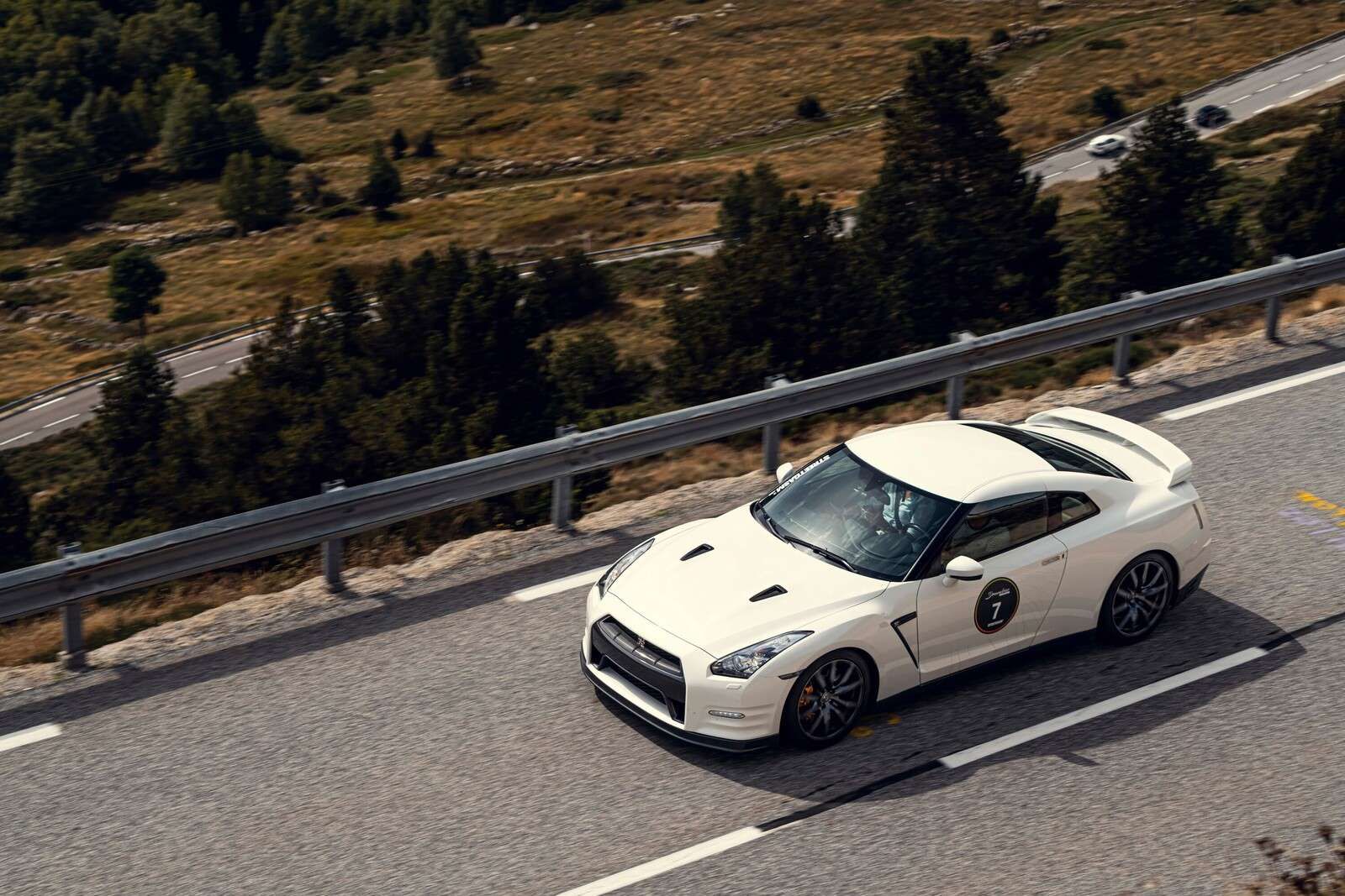 Wallpaper Mural - Nissan GT-R on mountain road - Photo Wallpaper