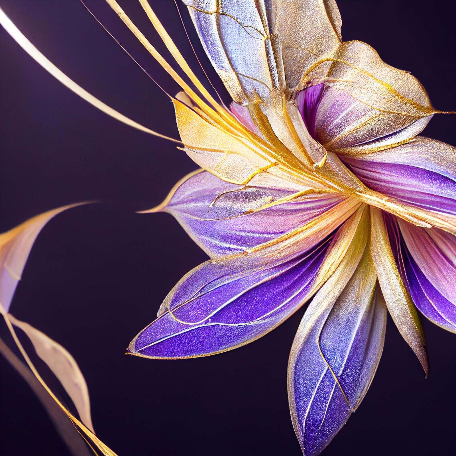 Wall Mural - Macro Indigo Flower - Wallpaper