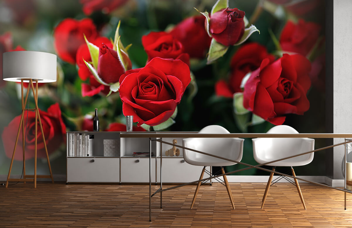 Red rose bush - Wallpaper