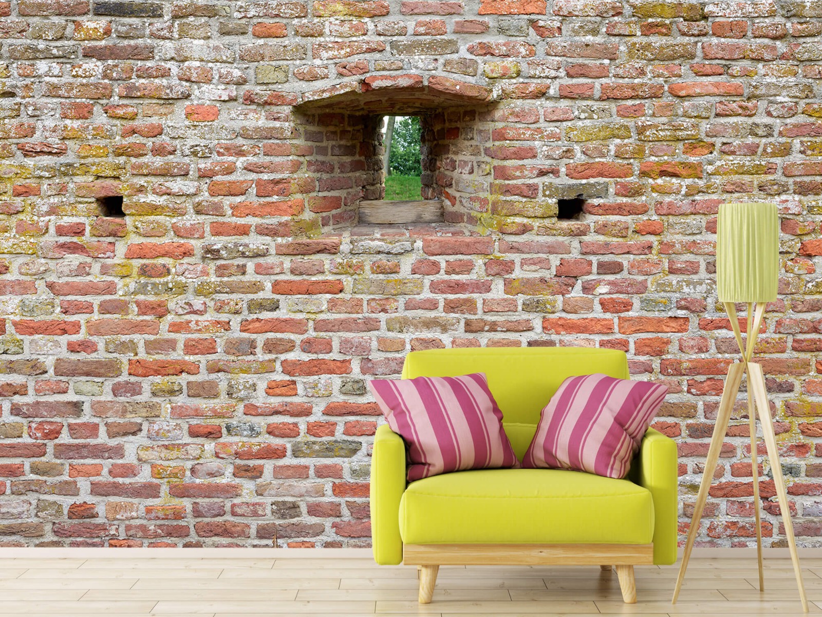 City wall with view through - Photo Wallpaper