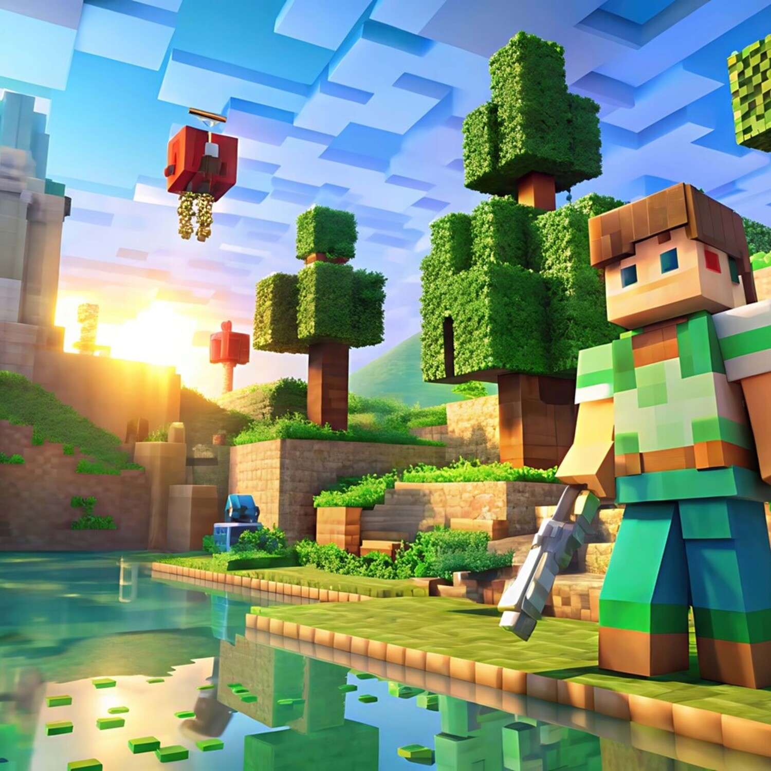 Minecraft Wallpaper Globe Square Minecraft Plastic Block Overworld